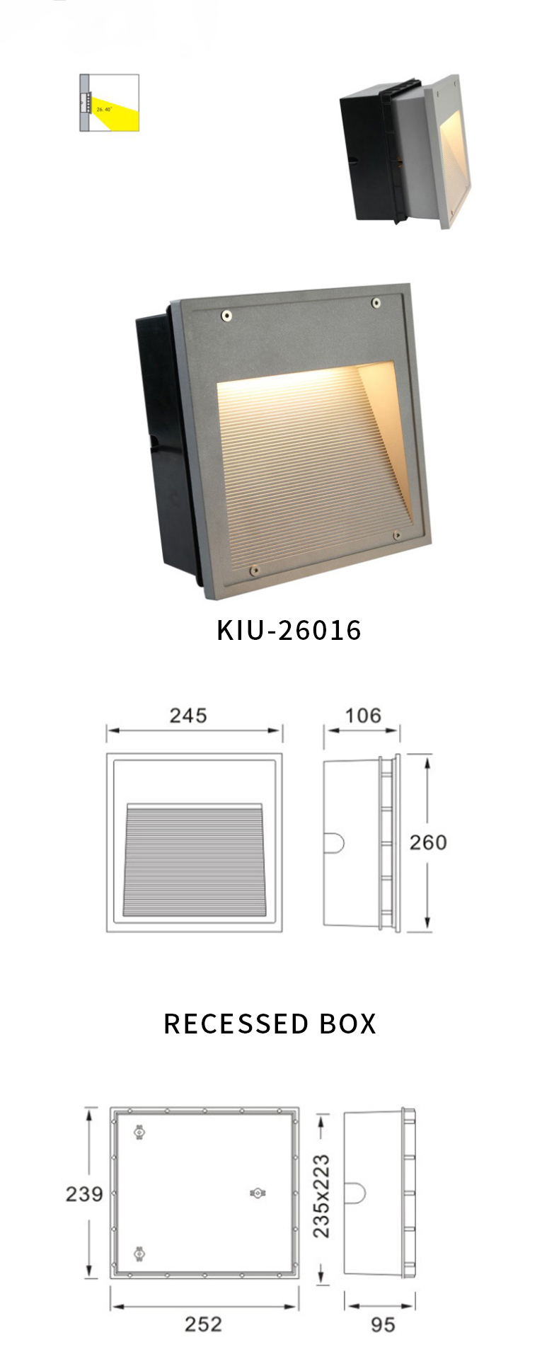 Invisible Square Shaped Recessed LED Lights with Horizontally Ribbed ...